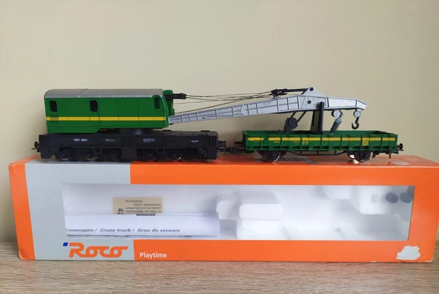 ROCO H0 VAGÓN grúa de Renfe con su vagón de apoyo, referencia 56095 ...