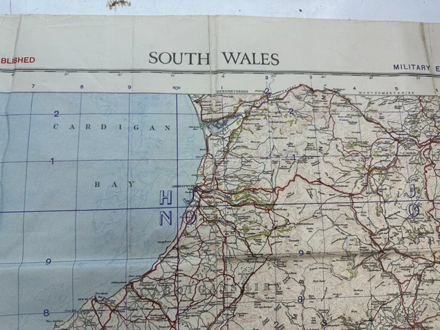 ORIGINAL WW2 BRITISH Army OS Map of England - Showing RAF Bases ...