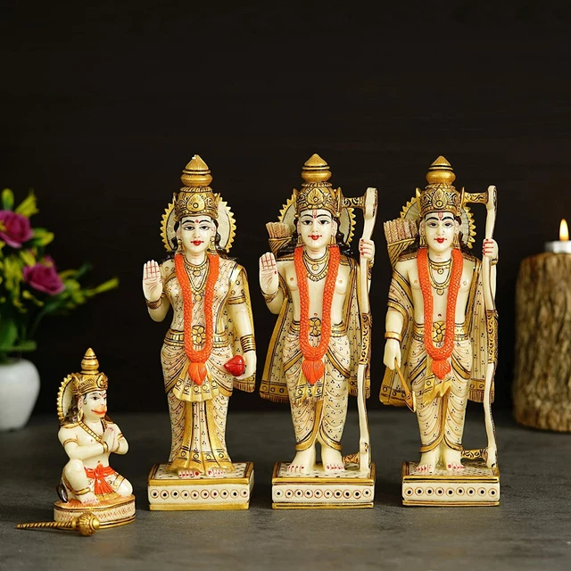 HINDU GOD LORD Ram Darbar Ram Sita Laxman Idol Sculptures & Figurines ...