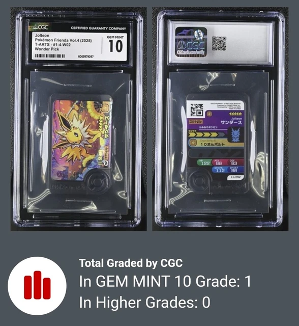 CGC GEM MINT 10 Jolteon Holo 2025 Pokémon Frienda Promo T-ARTS £75.12 ...