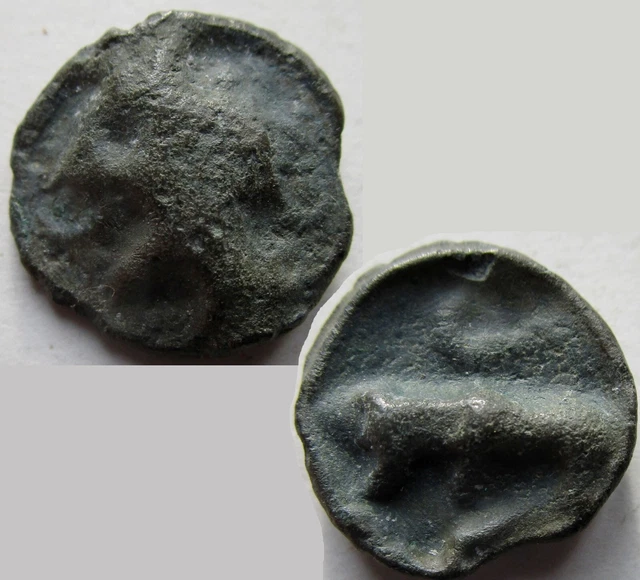MONNAIE GAULOISE, POTIN gaulois Turons à la tête diabolique et au ...