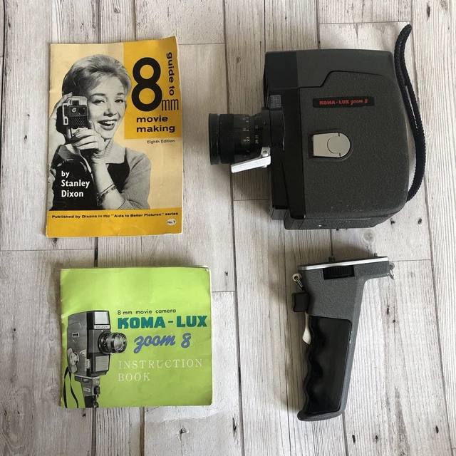 VINTAGE KOMA-LUX ZOOM 8 8mm Movie Camera w Manuals Untested Display ...