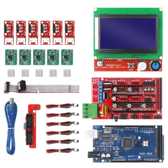 CNC 3D PRINTER Set With Mega 2560 Boa RAMPS 1.4 Controller LCD 12864 ...