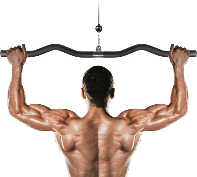LYNDWIN FITNESS LAT Pulldown Bar, Gym Cable Machine Attachment LAT Bar ...