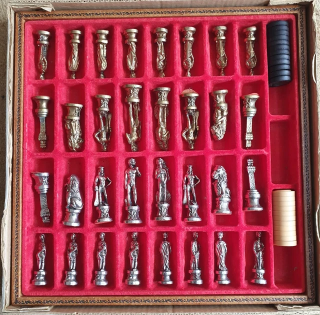 VINTAGE RENAISSANCE FLORENTINE Michelangelo David chess set Brass and ...