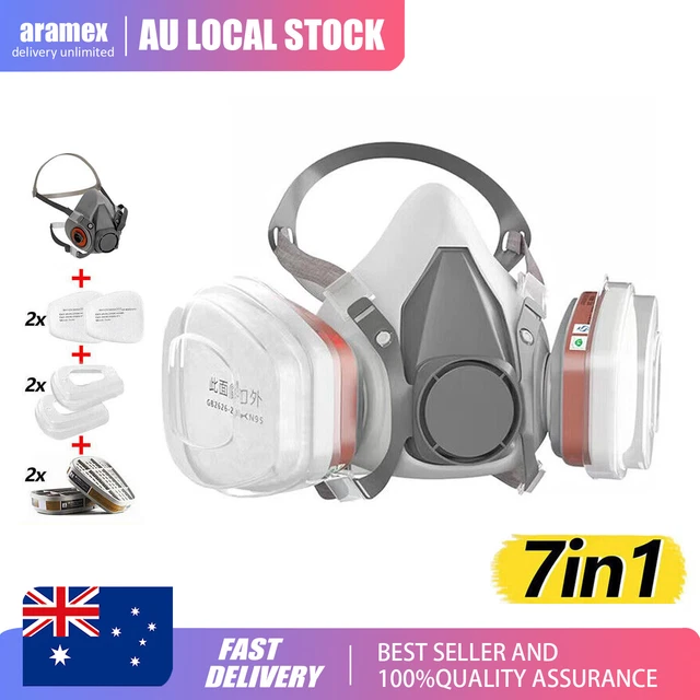 7 IN 1 Gas Mask Full Face Respirator Paint Spray Chemical Facepiece ...