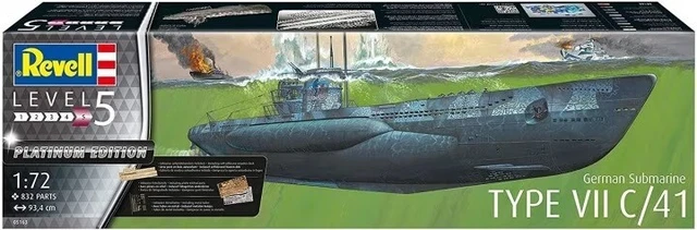 REVELL 05163 1:72ND scale German Submarine Type VII C/41 Platinum ...