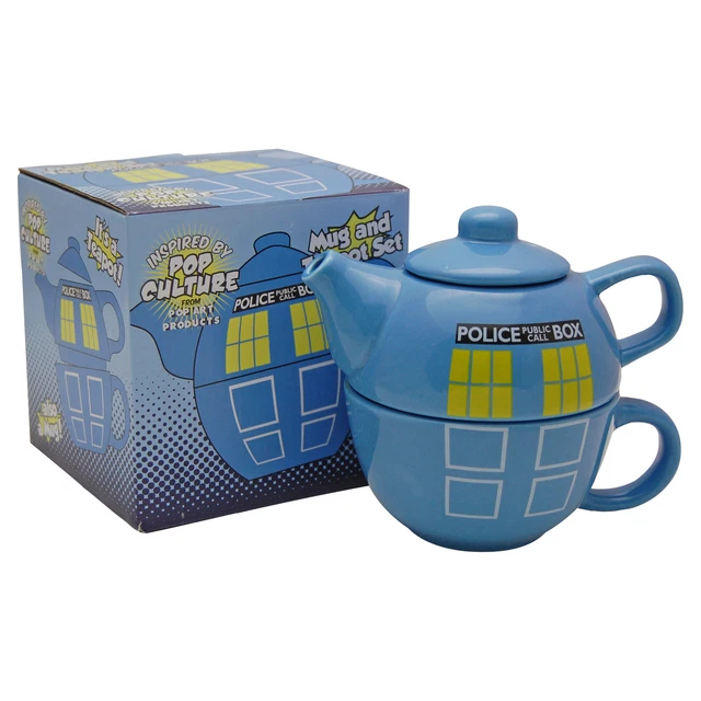 DOCTOR WHO TARDIS Tea Pot and Cup Set. Dr Who Police Box Teapot Mug ...