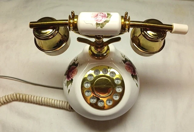 VINTAGE FRENCH STYLE Landline Phone Roses Princess Telephone TTS600A ...