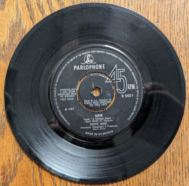 KEITH WEST SAM (From A Teenage Opera) 7" vinyle single 45 disque 1967 ...