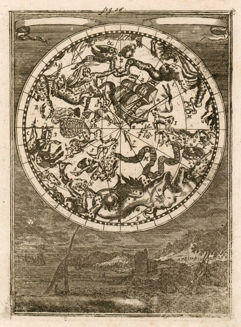 STERNKARTE TIERKREISZEICHEN ORIGINAL Kupferstich Landkarte Mallet 1719 2 EUR 45,00 - PicClick DE