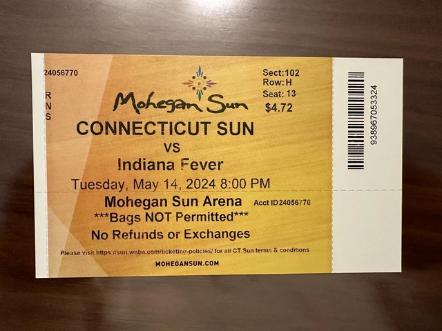 MINT CAITLIN CLARK WNBA Debut Full Ticket Stub Indiana Fever vs ...