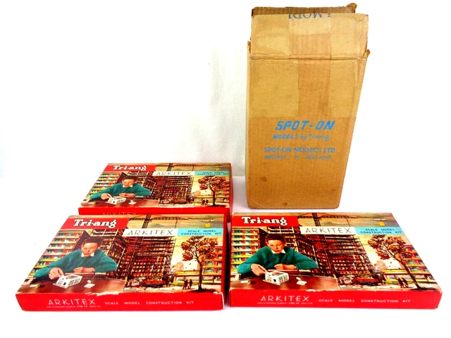 VINTAGE TRIANG SPOT-ON Arkitex Construction Set Junior Set A Trade Box ...