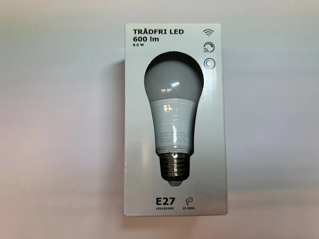 IKEA E27 TRADFRI RGB Smart Bulb Zigbee 600lm 8.6w Hue HomeAssistant £6. ...