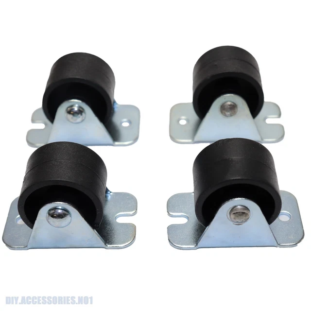 4 X HEAVY Duty 30mm PVC Fixed Castor Wheels Trolley Furniture Caster ...