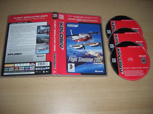 MICROSOFT FLIGHT SIMULATOR 2002 Base Game Pc Cd Rom XPL FS2002 MSFS FS ...