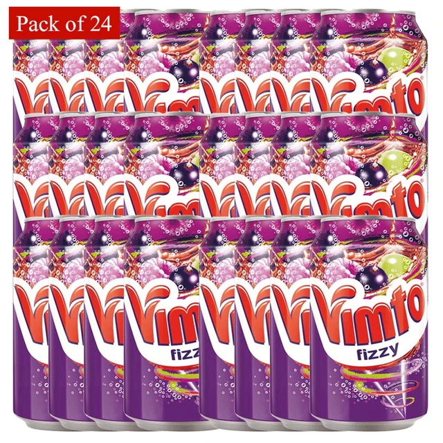 VIMTO FIZZY ORIGINAL Soft Drink Can 330ml , Pack Of 24 Cans £13.53 ...