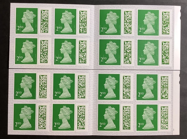 QUEEN ELIZABETH STAMPS 16x2nd Class Barcode Booklet not Fake £9.99 ...