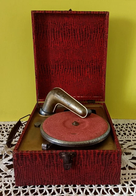 ANCIEN JOUET GRAMOPHONE Valisette remontoir à clef EUR 65,00 - PicClick FR