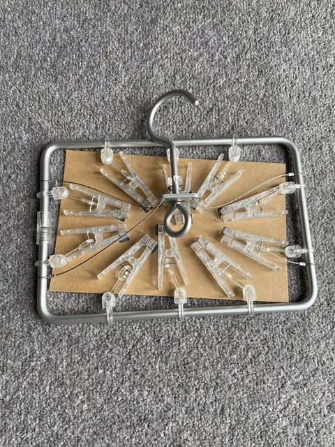 MUJI 10 PEG Clips Clothes Airer Dryer Laundry Compact Rack Hanger £5.00 ...