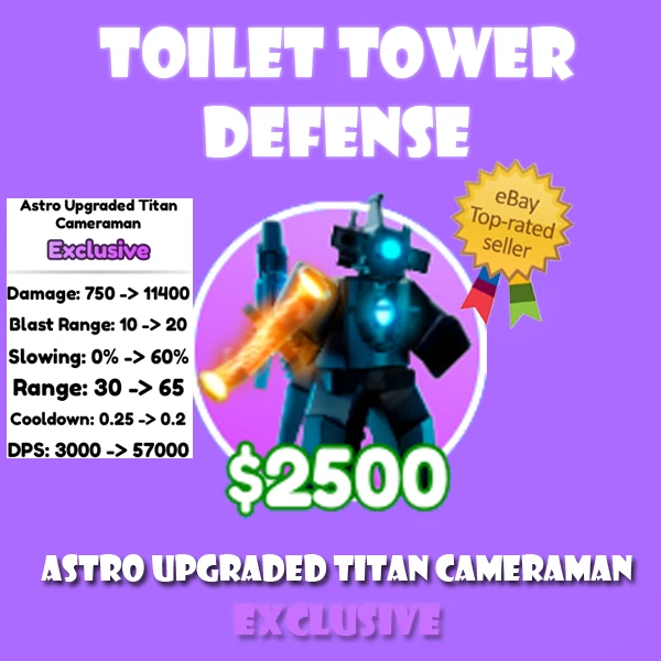 ASTRO UPGRADED TITAN Cameraman | Toilet Tower Defense TTD Roblox | Fast ...