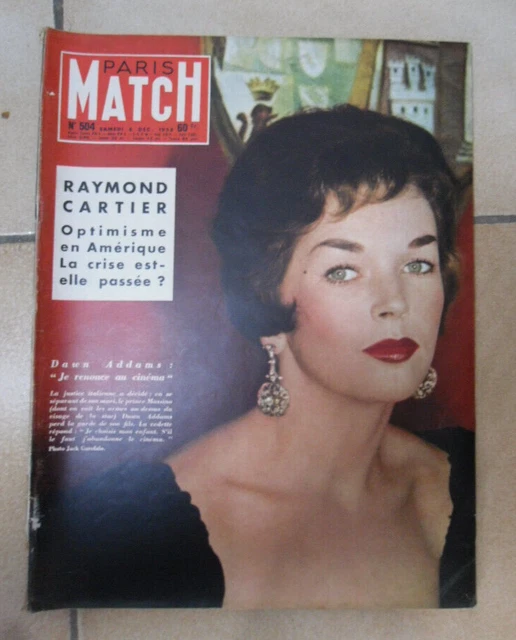 PARIS MATCH N° 504 DAWN ADDAMS Gene TIERNEY DE GAULLE Françoise MALLET ...