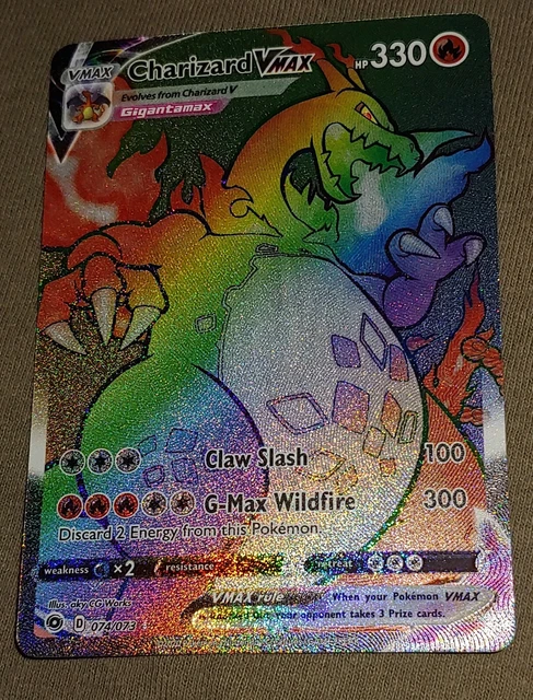 CHARIZARD VMAX RAINBOW Rare Pokemon TCG Champions Path Hyper Secret 074 ...