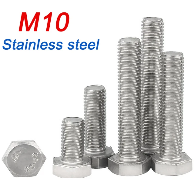 M10 ( 10MM ) A2 STAINLESS STEEL HEX HEAD SET SCREWS FULLY THREADED ... M10 ( 10MM ) A2 STAINLESS STEEL HEX HEAD SET SCREWS FULLY THREADED ...