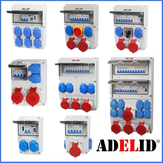 BAUSTROMVERTEILER WANDVERTEILER KOMPLETT Verdrahtet 32A 16A 230V Bals Dose Cee EUR 40,77 ...