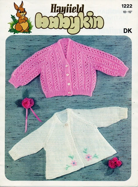 ~ VINTAGE 1970S Hayfield Baby Knitting Pattern For Two Pretty Cardigans ...