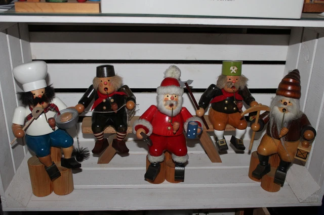 CHRISTIAN ULBRICHT RÄUCHERMANN Kantenhocker 22cm Bergmann Zwerg Seiffen ...