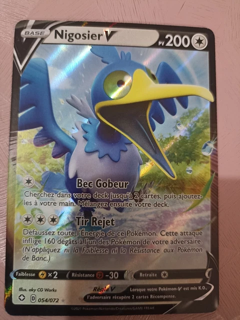 CARTE POKEMON NIGOSIER 054/072 V Epée et Bouclier Rare 4,5 EB4.5 FR ...