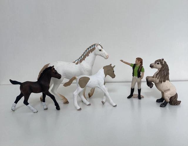 SCHLEICH BUNDLE OF Plastic Horse Figures with Person Figure £19.99 ...