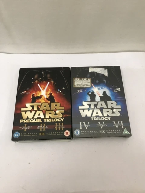 2 STAR WARS Prequel Trilogy&Trilogy (Still Sealed) Dvd Box Sets Cert 12 ...