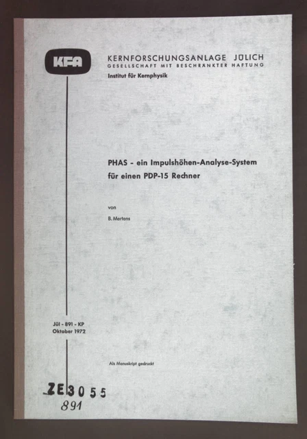 PHAS - A pulse height analysis system for a PDP-15 computer. Nuclear ...