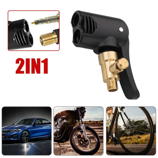 BRASS PORTABLE INFLATABLE Pump Car Tire Air Chuck Inflator Pump Valve ...