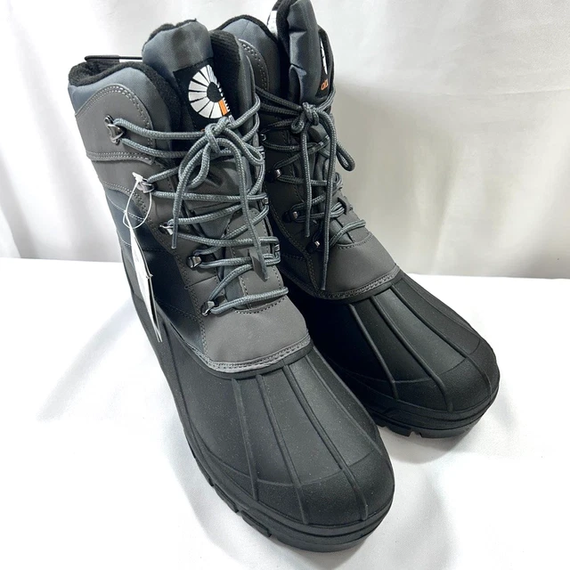 NEW AKADEMIKS MEN'S Waterproof Snow Boots Black Duck Toe Size US 13 ...