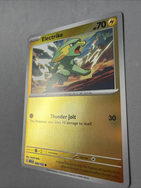 POKEMON TCG * Mega Evolution * 49/132 Electrike REVERSE HOLO COMMON ...
