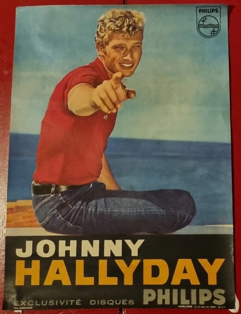 JOHNNY HALLYDAY AFFICHE/POSTER 38x28 cm très rare très bon état 1963 ...