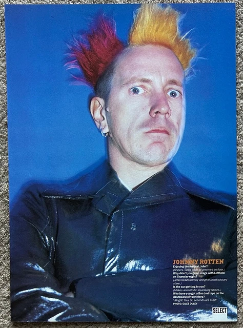 JOHNNY ROTTEN - 1996 Full page UK magazine poster SEX PISTOLS JOHN ...