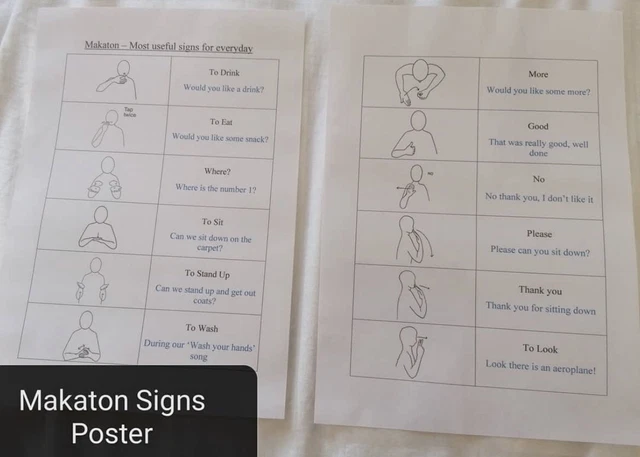 EYFS MAKATON SIGNS Poster, SEN, Staff Support, Fully Laminated A4 - 2 ...