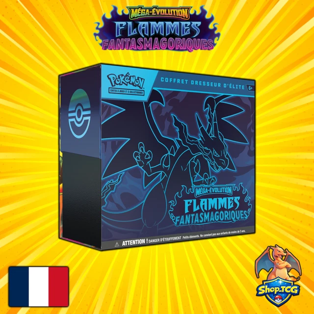 POKÉMON ETB ME02 Coffret Dresseur d'Élite Flammes Fantasmagoriques Neuf ...