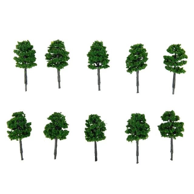 ARTIFICIAL MODEL TREES for Train Railway Layout Scenery Pack of 10 5cm ...