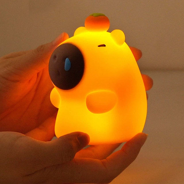 NEW CAPYBARA SILICONE LED Night Light Pat Sensor Rechargeable Lamp Kid ...