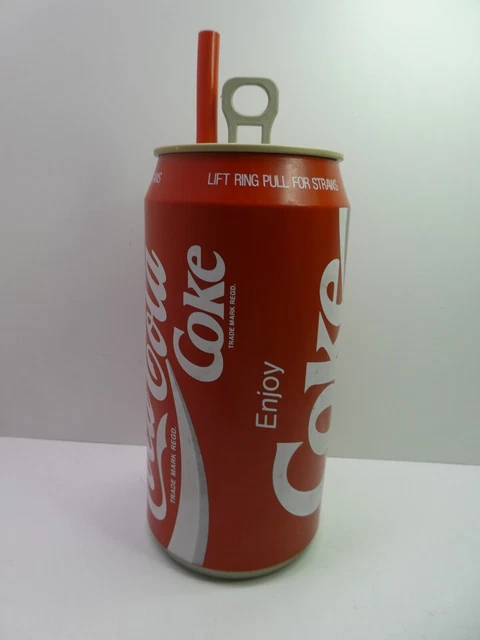 VINTAGE LARGE PLASTIC Coke Coca Cola Can Straw Dispenser Milk Bar Cafe ...