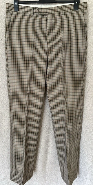 DAKS LONDON PLAID Check Pure New Wool Trousers Smart Business Formal ...
