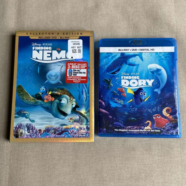 Disney Pixar Finding Nemo And Dory 1 And 2 Blu Ray Dvd 2 Film 6 Disc Set Animate £941 Picclick Uk