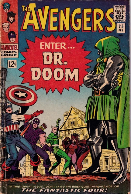 AVENGERS N° 25 Fev. 1966 Enter Dr. Doom Fantastic Four Marvel Comics ...