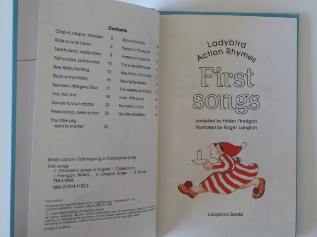 LADYBIRD BOOK FIRST Edition 1988, Ladybird Action Rhymes First Songs £4 ...