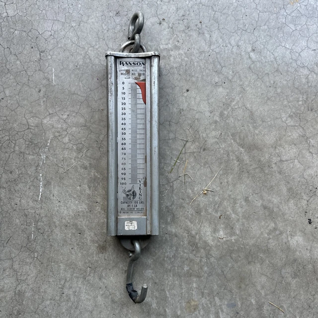 VINTAGE HANSON VIKING Hanging Scale 100 LB Capacity Model 8910 £36.96 ...